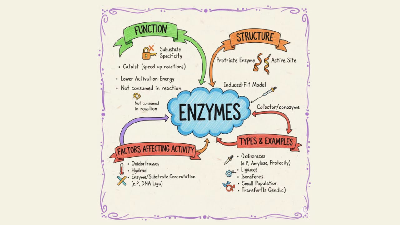 Enzymes | Biology Mind Map | Easy Study Notes for Exams