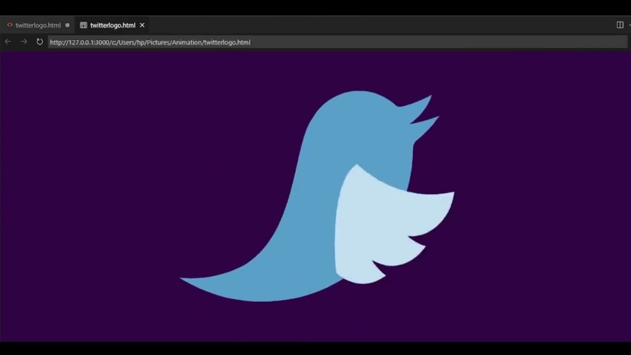 Twitter Logo Animation using HTML and CSS Only