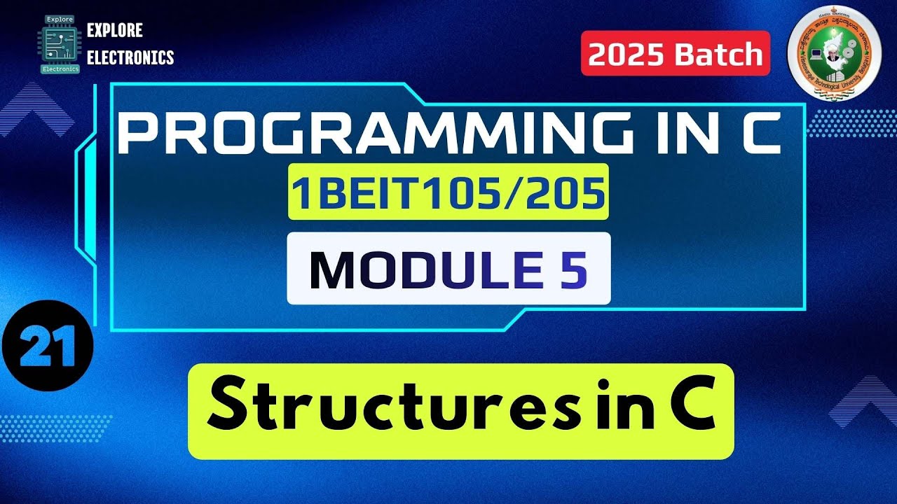 Module 5 Programming in C : Structures | Part 1 | 1BEIT105