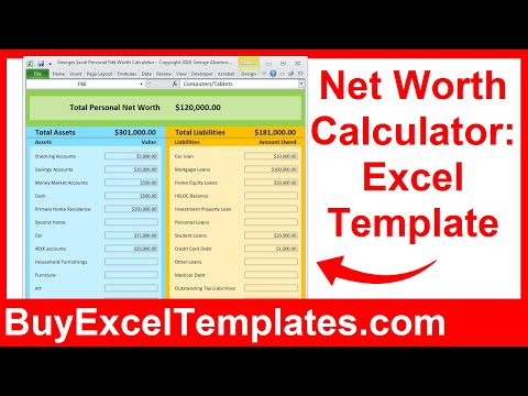 Net Worth Calculator Excel Spreadsheet: How to calculate personal net worth in Excel template