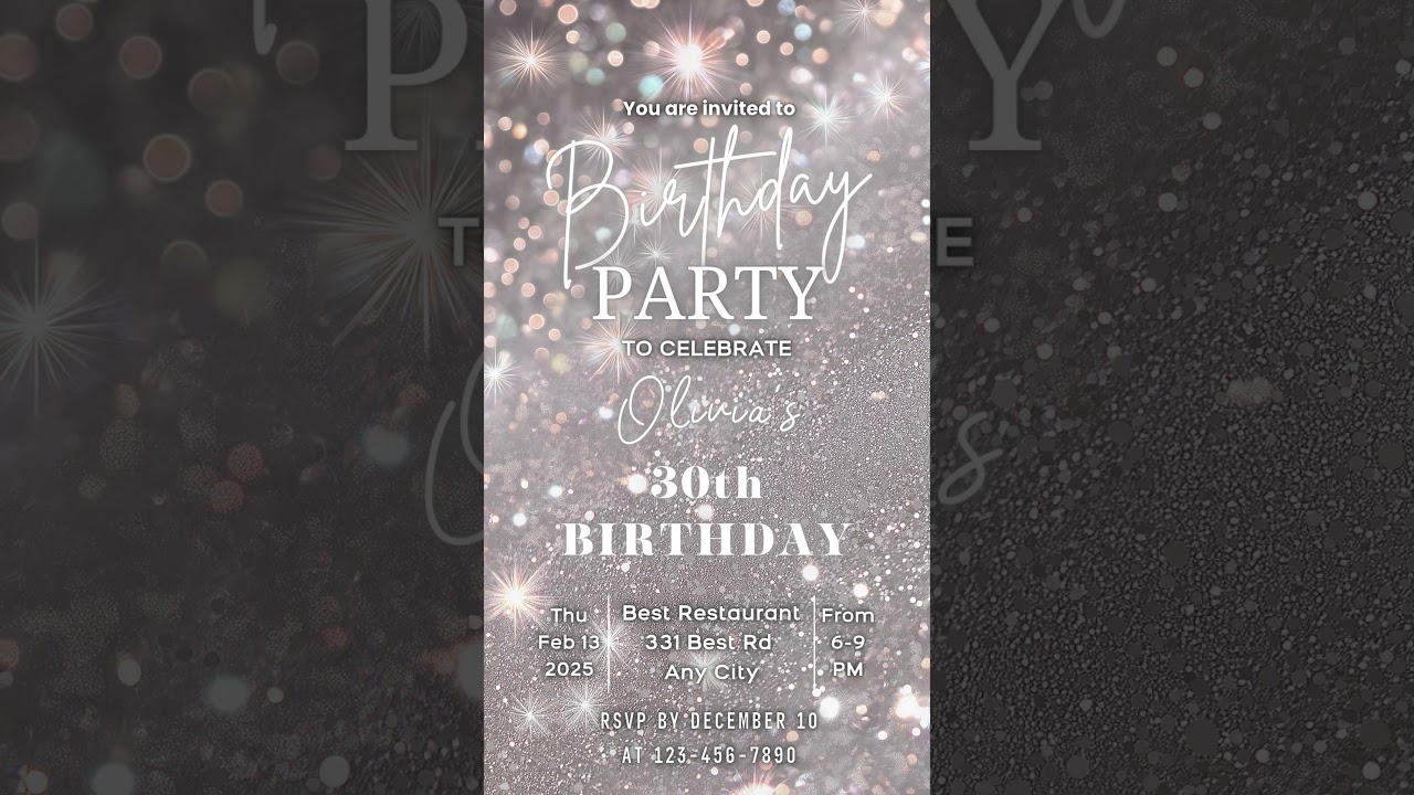 Animated Birthday Party Invitation • Fun Editable Canva Video Evite