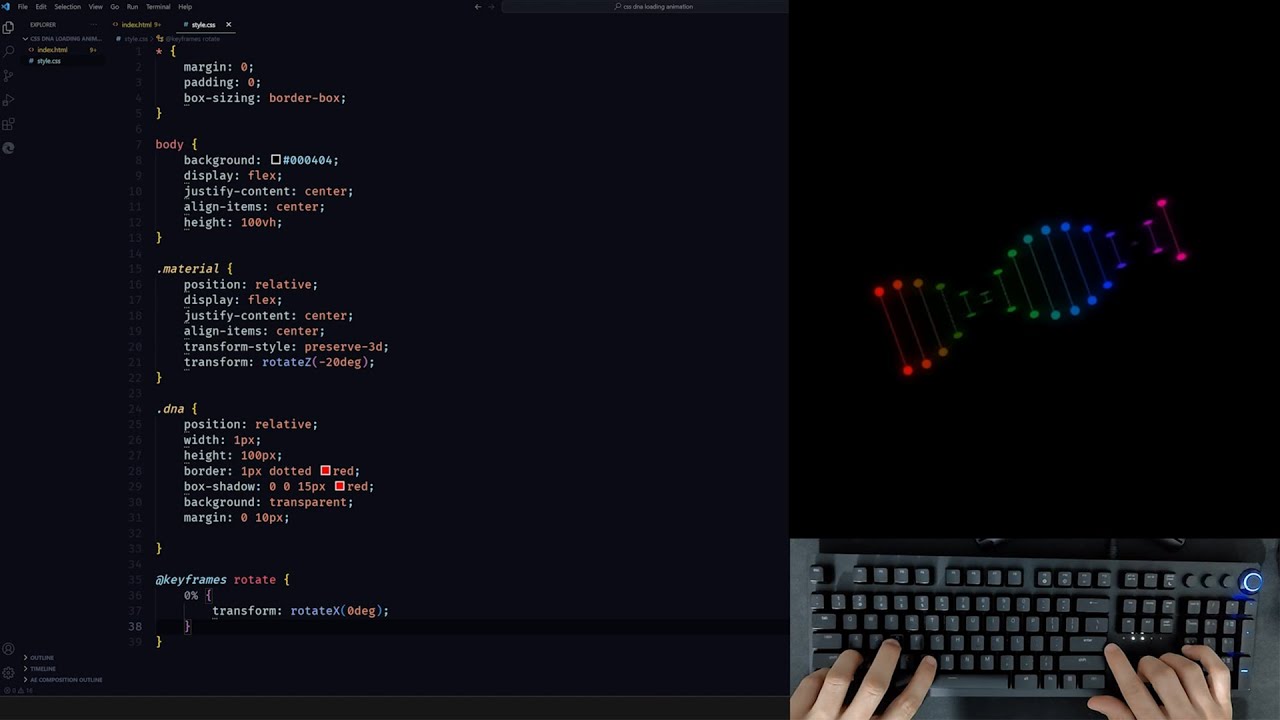 ASMR Programming - DNA Loading Animation with CSS - No Talking