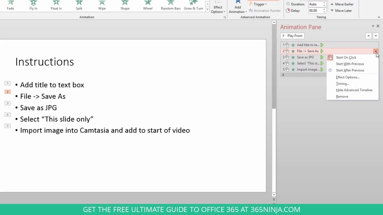 How to animate text in PowerPoint 2013