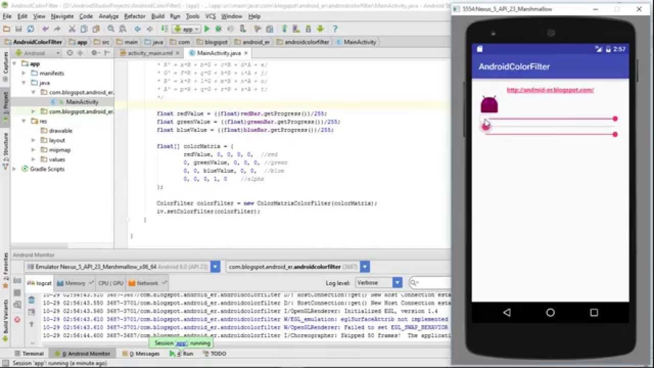 Android ColorFilter example
