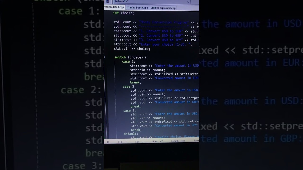currency converter #coding #code #cpp #codemasters #cplusplus #coderstokyo #codinglife #codingninja