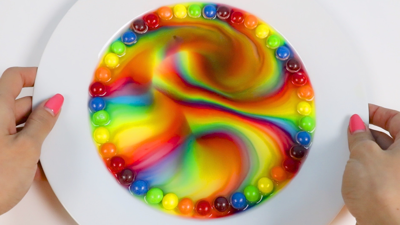 Melting Skittles Rainbow Designs Experiment!