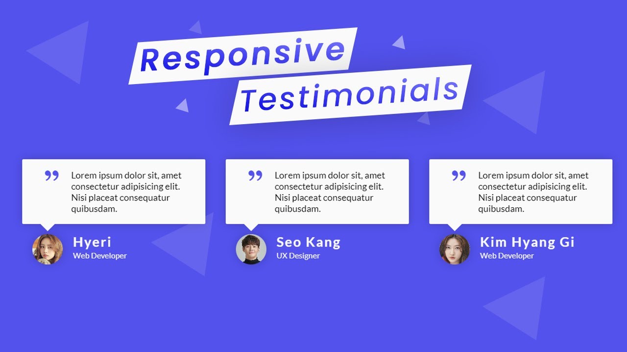 How to make Responsive Testimonials HTML CSS | The Blood Coders