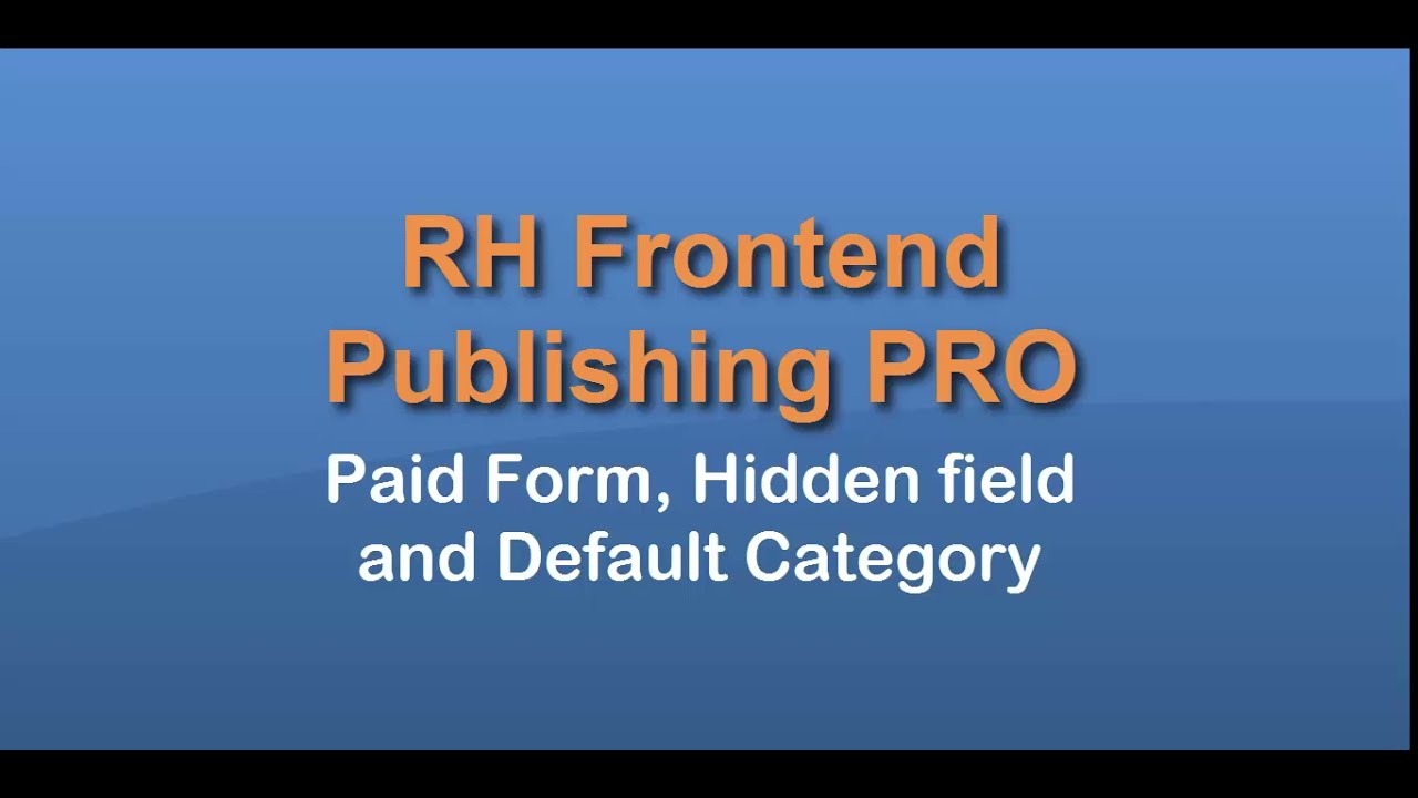 RH Frontend Publishing Pro plugin