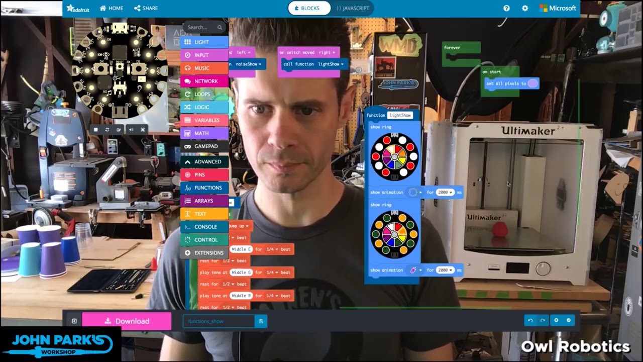 MakeCode Minute: Functions @MSMakeCode @adafruit @johnedgarpark #adafruit #makecode