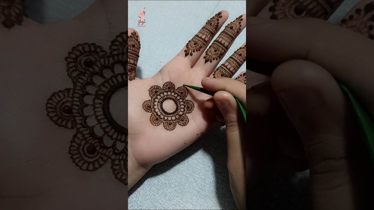 simple mandala mehndi design 😍#simplemandaladesign #easymehndidesign #hennaart