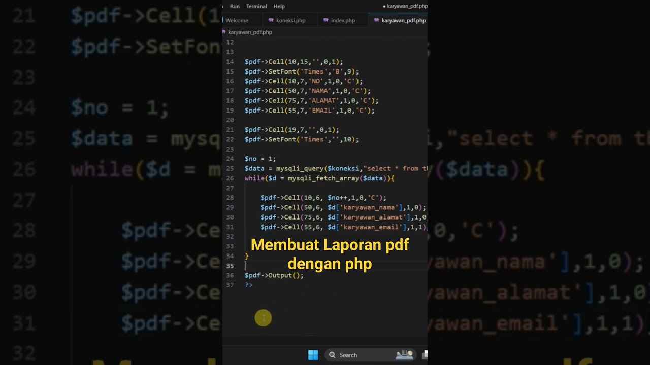 Cara membuat laporan pdf dengan php. #php #aplikasi #coding #css #tutorial #pdf #exportpdf