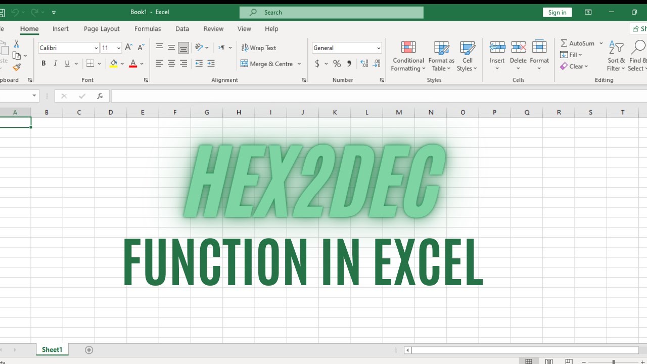 HEX2DEC Function in Excel