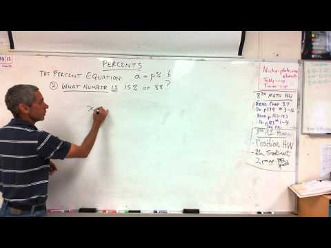 8th Grade - Percents and Percent Change 9/14/12