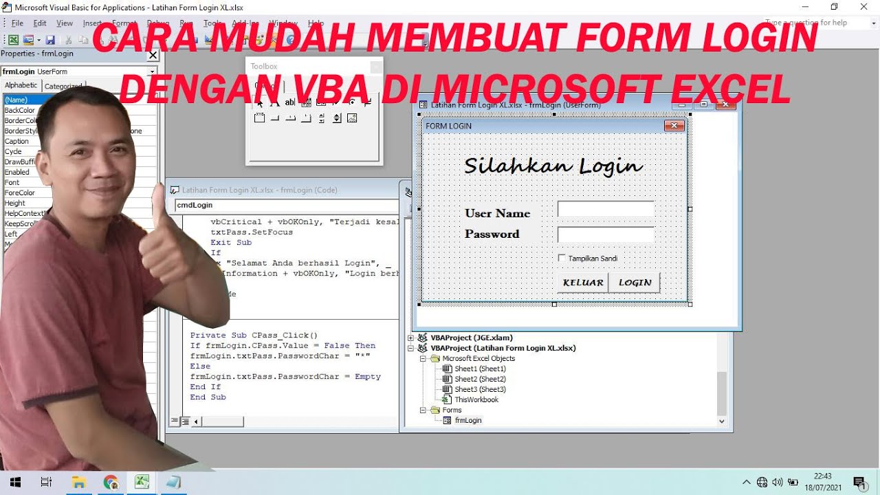 Tutorial Membuat Form Login dengan VBA Excel @Gerbang informasi#part1