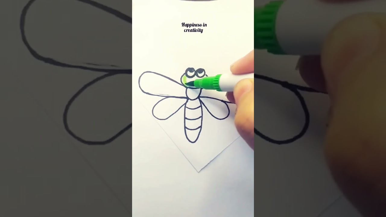 How to draw dragonfly | Drawing for beginners | #shorts