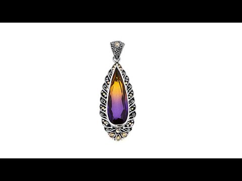 Bali Designs 18.96ctw Ametrine Quartz Doublet Pendant