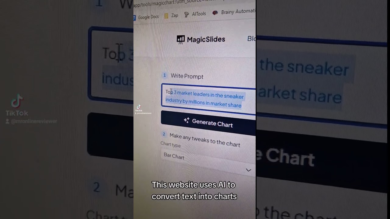 This website uses AI to create charts