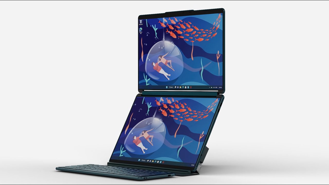 Double your workspace with Lenovo Yoga Book 9i folio stand | #yogabook #tips