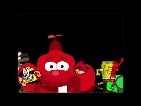 MUGEN Fight - Buhdeuce, Gir, Uncle Grandpa, & Otis The Cow vs. F, Suponji Bobu, Peppino, & Red Bird