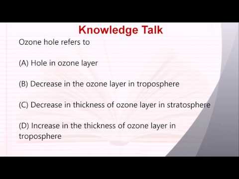 Science (Questions & Answers): Ozone hole refers to....