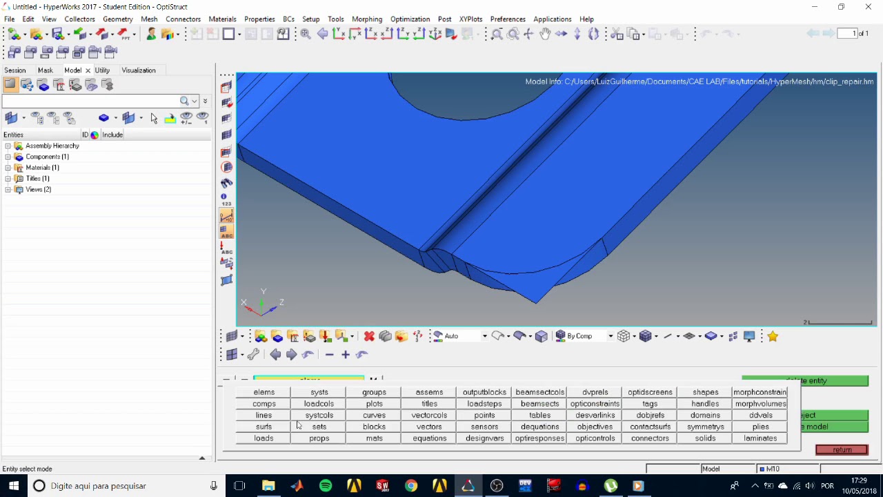 HyperMesh Tutorial HM-2000: Importing and Repairing CAD