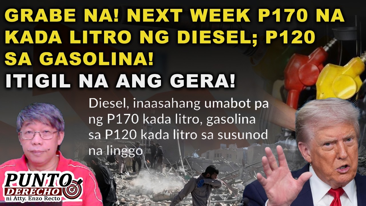 GRABE NA! NEXT WEEK P170  NA KADA LITRO NG DIESEL; P120 SA GASOLINA!ITIGIL NA ANG GERA!