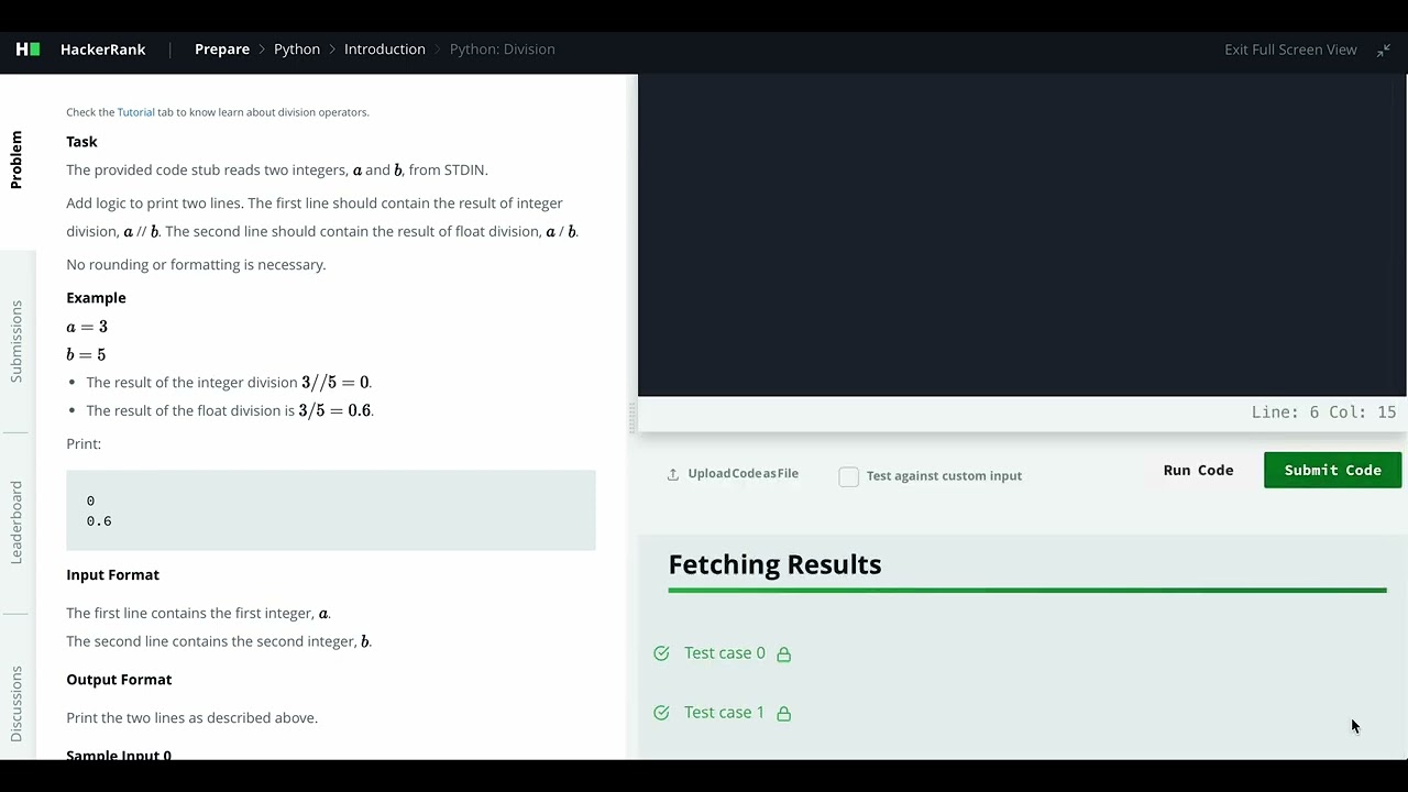 Hackerrank Python Solution #3 Introduction Python - Python: Division