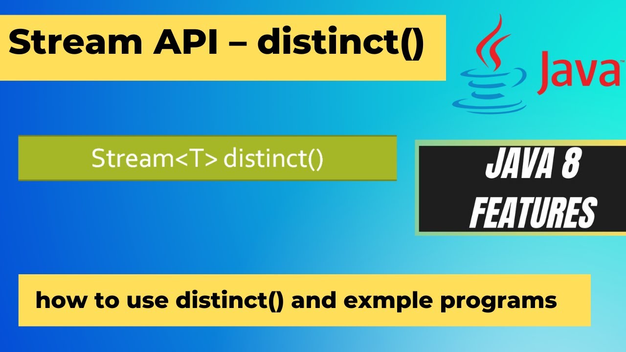 8.6 java 8 stream distinct() method | distinct method in Java 8 | example programs for distinct()