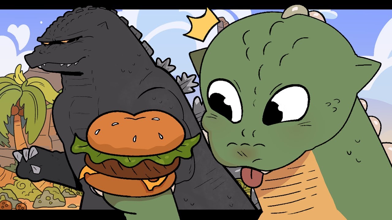 Godzilla Jr. Makes A Burger [Godzilla Animation]