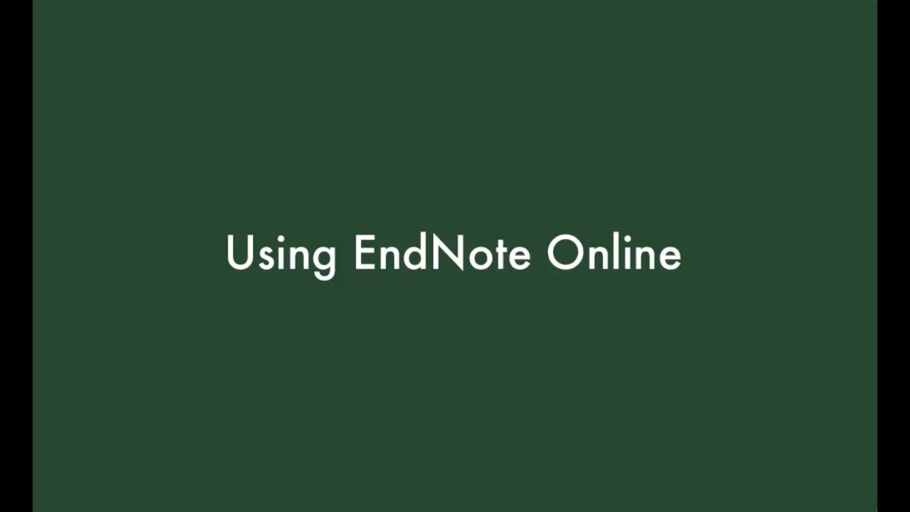 Using EndNote Online