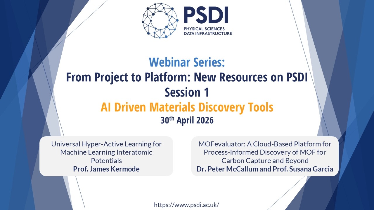 AI Driven Materials Discovery Tools - PSDI Webinar
