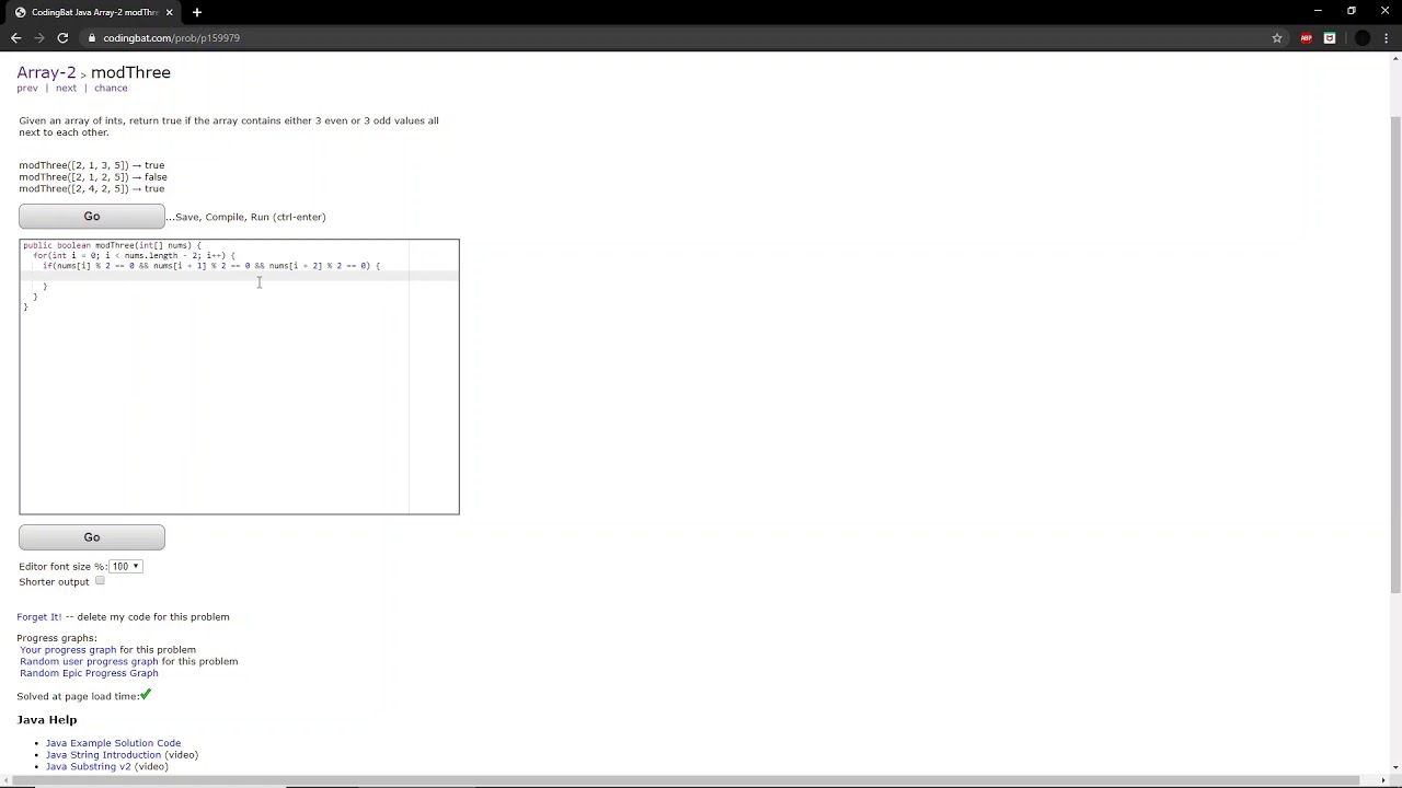 Array-2 (modThree) Java Tutorial || codingbat.com