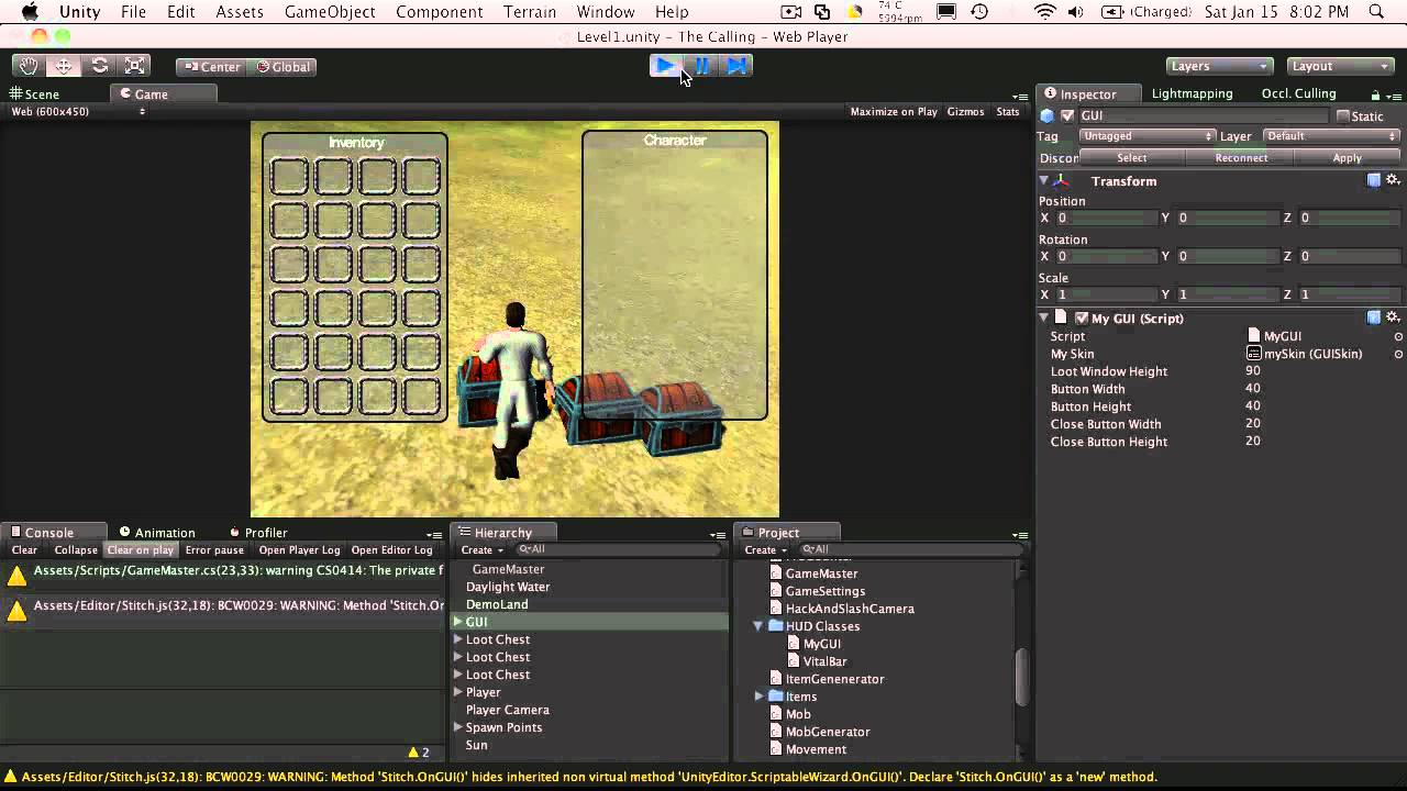 134. Unity3d Tutorial - Character Window Part 1