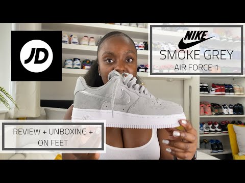 NIKE AIR FORCE 1 || LIGHT SMOKE GREY || JD EXCLUSIVE || REVIEW + ON FEET + UNBOXING