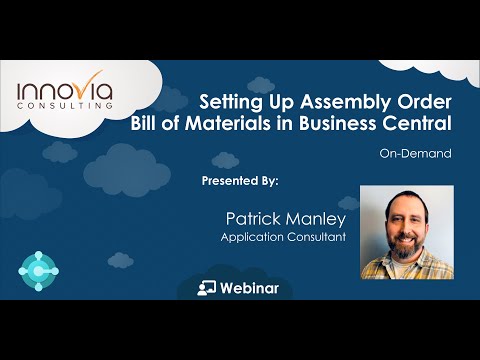 Setting Up Assembly Order Bill of Materials in Business Central