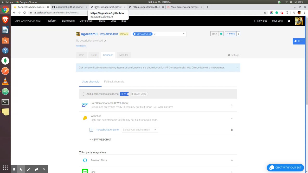 SAP AI Chatbot + Github Pages - Video 4