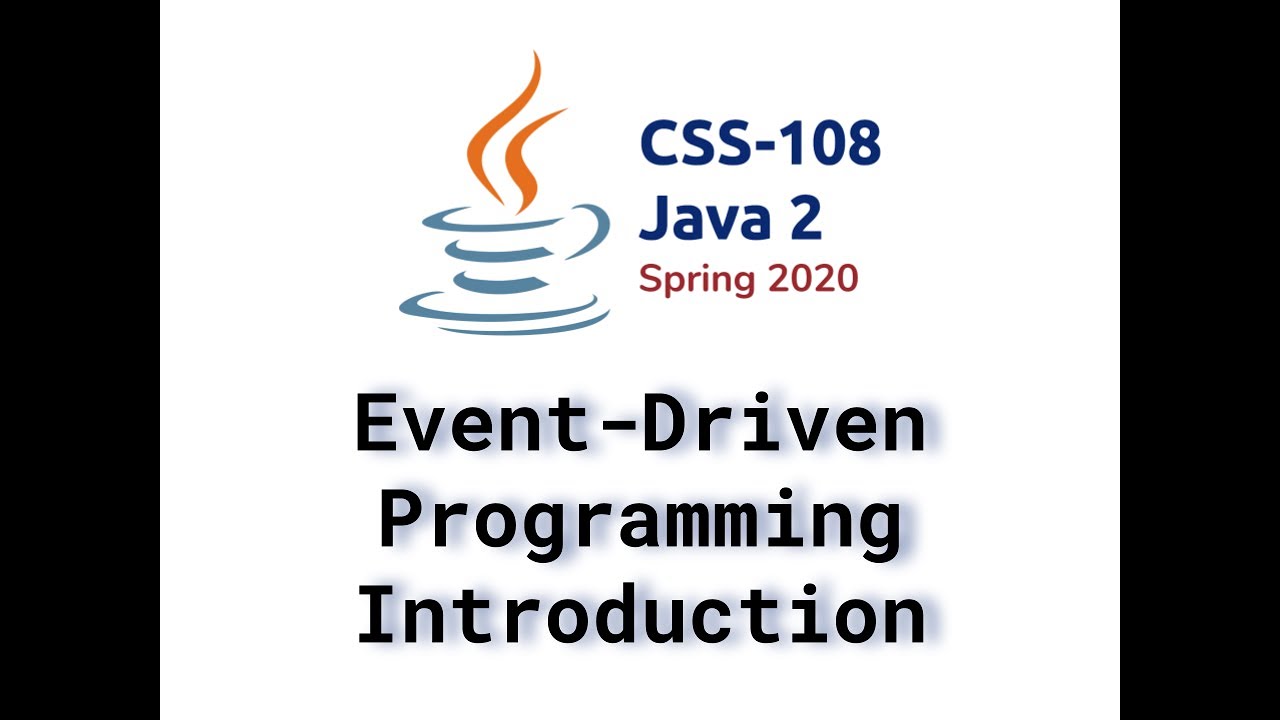 01 Event Driven Programming Introduction