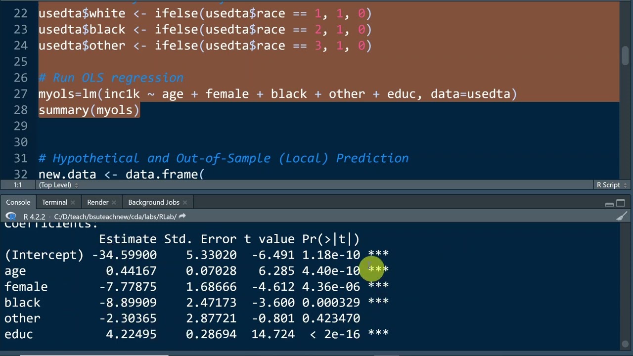 R: Linear Regression Coefficient Interpretation