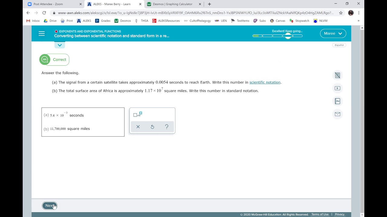 Converting between scientific notation and standard form in a real-world situation
