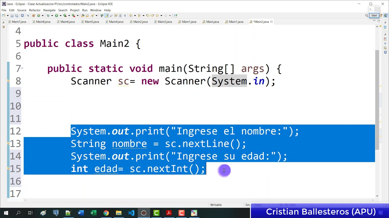 Como usar contadores en JAVA como crearlo utilizarlo y mostrarlo PARTE 1/2