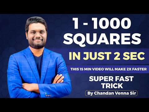 1-1000 SQUARE in 2 SECONDS| Super-Fast Square TRICK |Vedic Maths TRICKS |SHORTCUT| By Chandan Venna