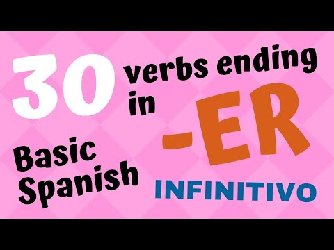 BASIC SPANISH 30 VERBS ending with -ER Infinitivo en español. Conjugación de verbos