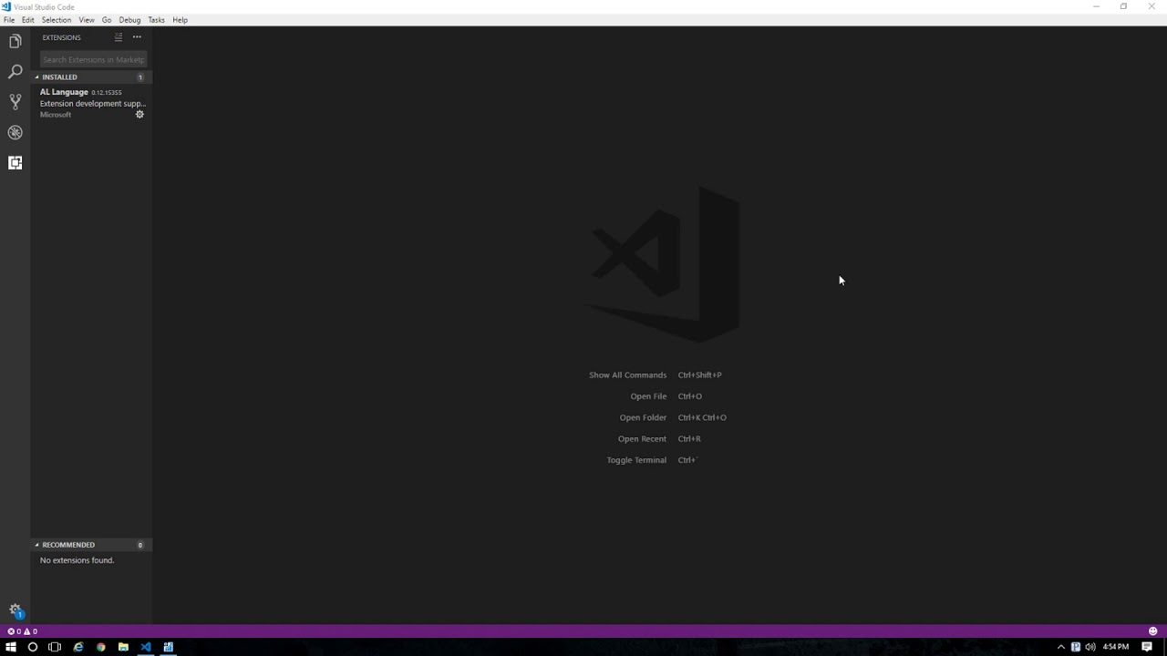 Dynamics NAV 2018 VS Code Install