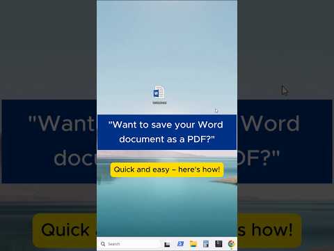 How to convert Word to PDF in seconds !