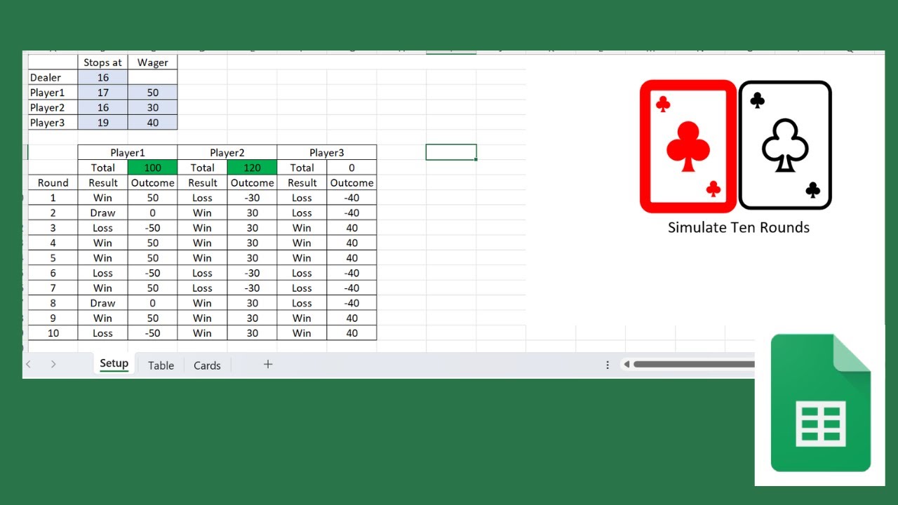 blackjack simulator vba excel