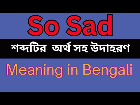 So Sad Meaning In Bengali /So Sad mane ki