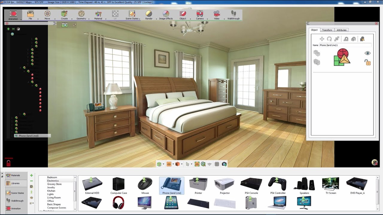 SimLab Composer / Using Auto Alignment in interior design