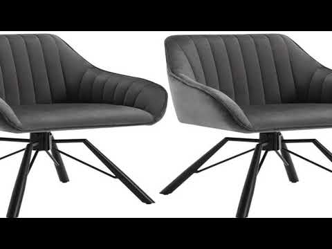 2PCS/SET Swivel Dining Chairs Velvet Living Room Ergonomic Leisure Chair Upholstered Lounge Kitchen