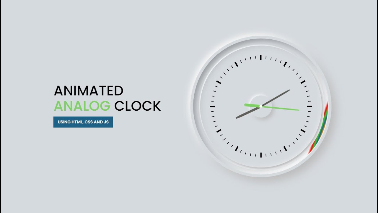 Neumorphism Pendulum Working Clock Using Html, Css And Javascript