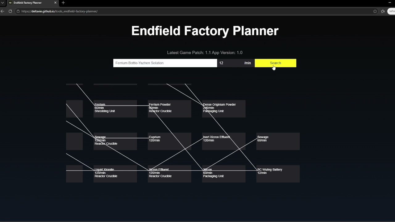 Arknights:Endfield Factory Planning Tool